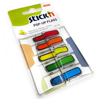 Stick’n Pop Up Flags – Arrow Sticky Notes – 5 Assorted Colours – 150 ...