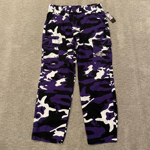 Baltimore Ravens Pants Mens 36x32 Purple Football Camo Cargo NFL Team ...
