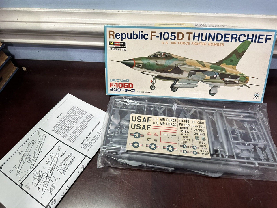 1/72 Hasegawa F105D Thunderchief, Thud jet Fighter Bomber | eBay