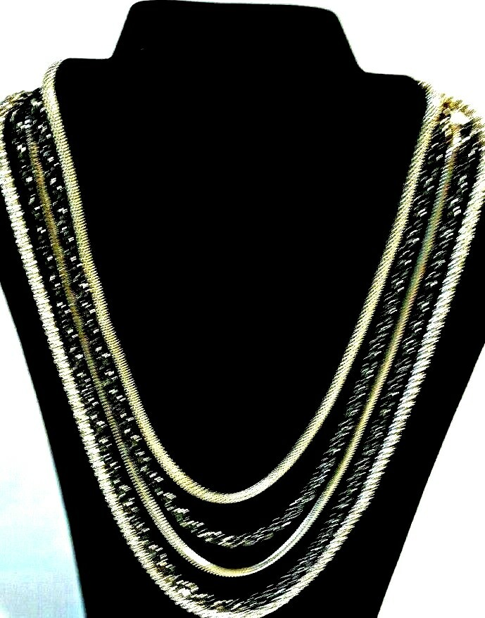 Designer Necklace Multi Layer & Multi Length -Apt 9-Silver Toned ...