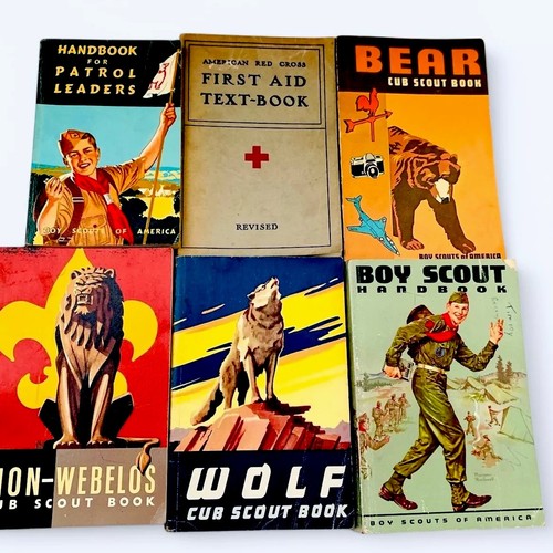 6 VINTAGE Boy Scout Handbooks Cub Scout Books First Aid Field Guides 1950s 60s | eBay