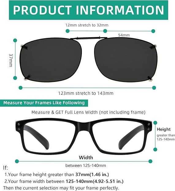 3-Pack Clip-on Polarized Sunglasses 57 * 39MM Grey/Brown/G15 Lens | eBay