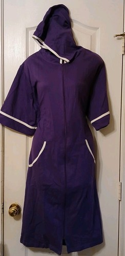 NEW WOMEN'S PURPLE HOODED SHORT SLEEVE ZIPPER ROBE PLUS SIZE 22/24 by ...