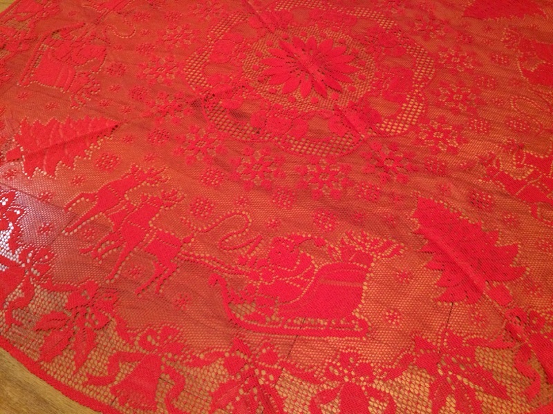 Heritage Lace 45” Round Red Christmas Table topper/ Runner (150) | eBay