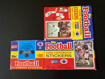 1986 Topps Football Stickers Empty Sticker Box Flat with Wrappers | eBay