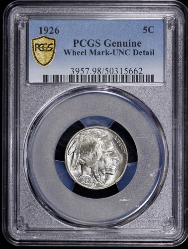 1926 Buffalo 5c Nickel PCGS Genuine UNC Detail Wheel Mark | eBay