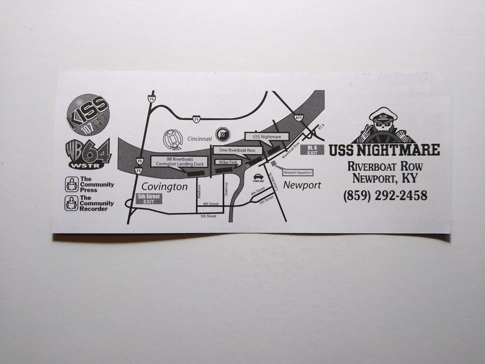 USS Nightmare Vintage Halloween Horror Event Ticket Old Stock Zombie ...