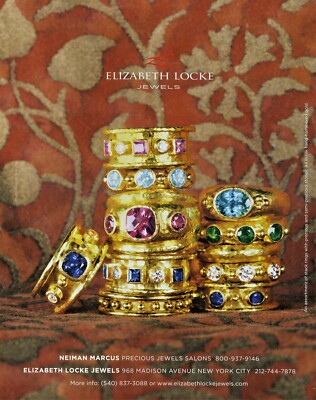 Original Magazine Page ad Elizabeth Locke Jewels | eBay