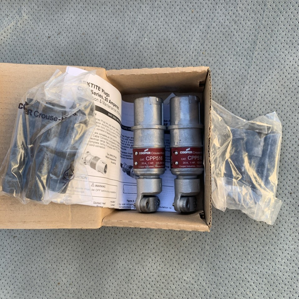 2X Crouse Hinds CPP516 Arktite Delayed Acton Circuit Breaking Plug 20A ...