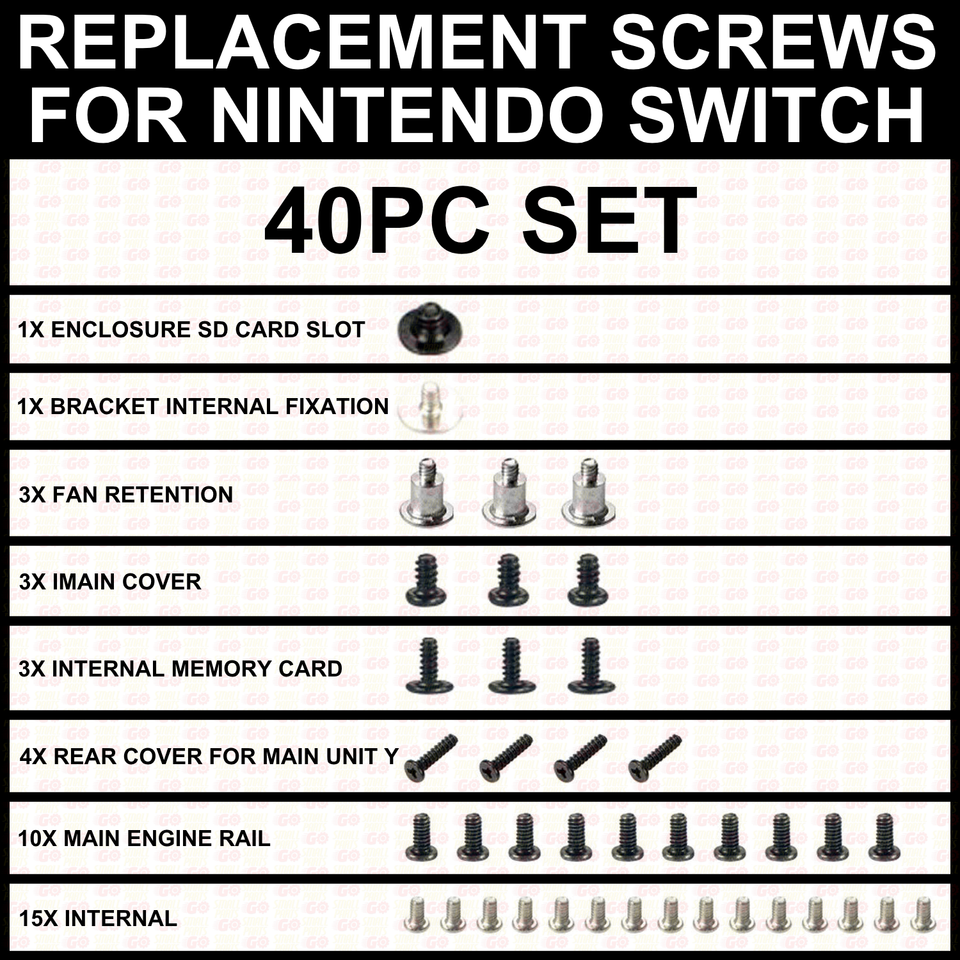 40pcs Screws for Nintendo Switch Console Full Set Repair Replacement ...
