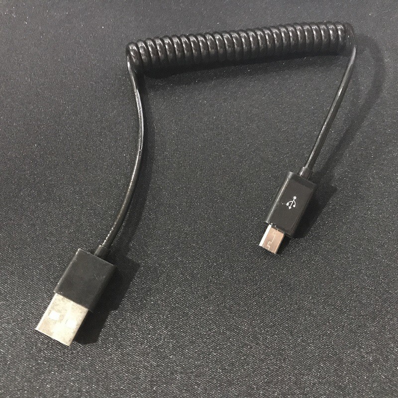 Flexible 1m Micro USB Charger Spring Spiral Coiled Cable Data Sync Cord ...