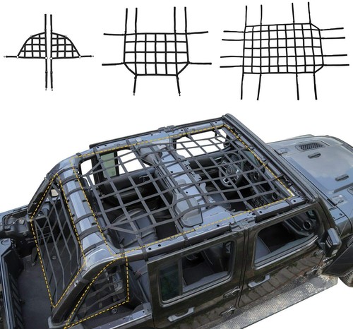 Mesh Roof Top Net Luggage Rack Cargo Trunk Net for Jeep Wrangler 18 ...