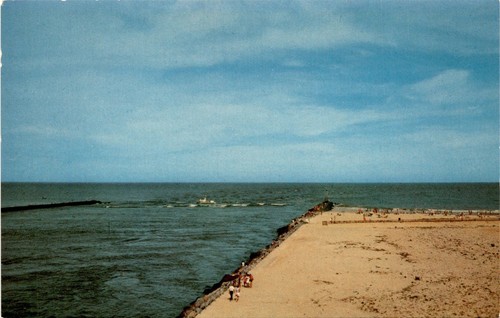 Indian River Inlet, jetties, East Coast, Tingle Printing Co, Postcard ...