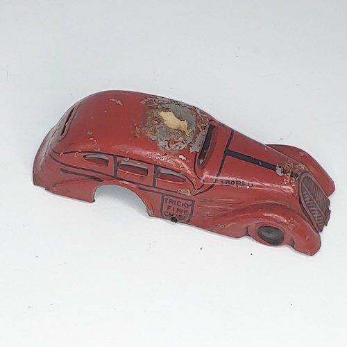 Vintage 1930'S Marx Tin Litho Tricky Fire Chief Toy Wind Up Car Body ...