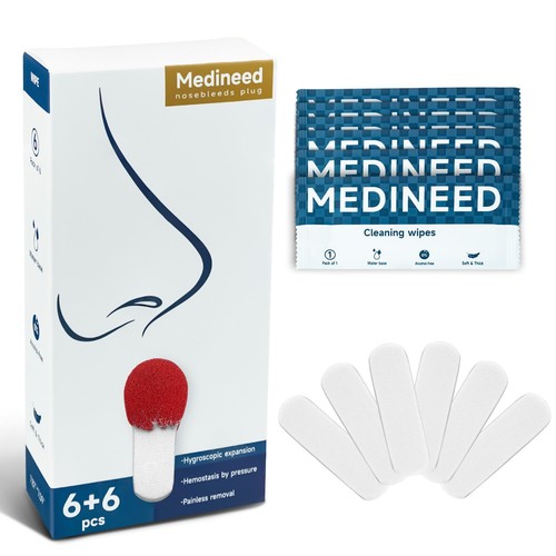 Medineed Nosebleed Plugs 6Pcs First Aid Nose Bleed Stopper Stop ...