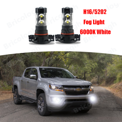 5202 100W White LED Bulbs Fog Lights for Chevy Colorado 2016 2017 2018 ...