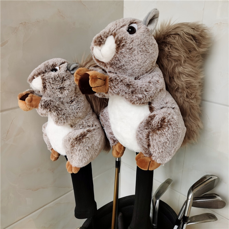 Brown Squirrel Golf Wood Head Covers Plush Animal Driver Fairway Wood ...