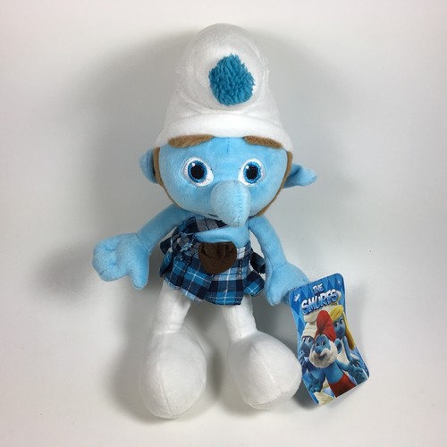 Gutsy Smurf Plush 13" Stuffed Animal The Smurfs Movie Kilt Irish ...