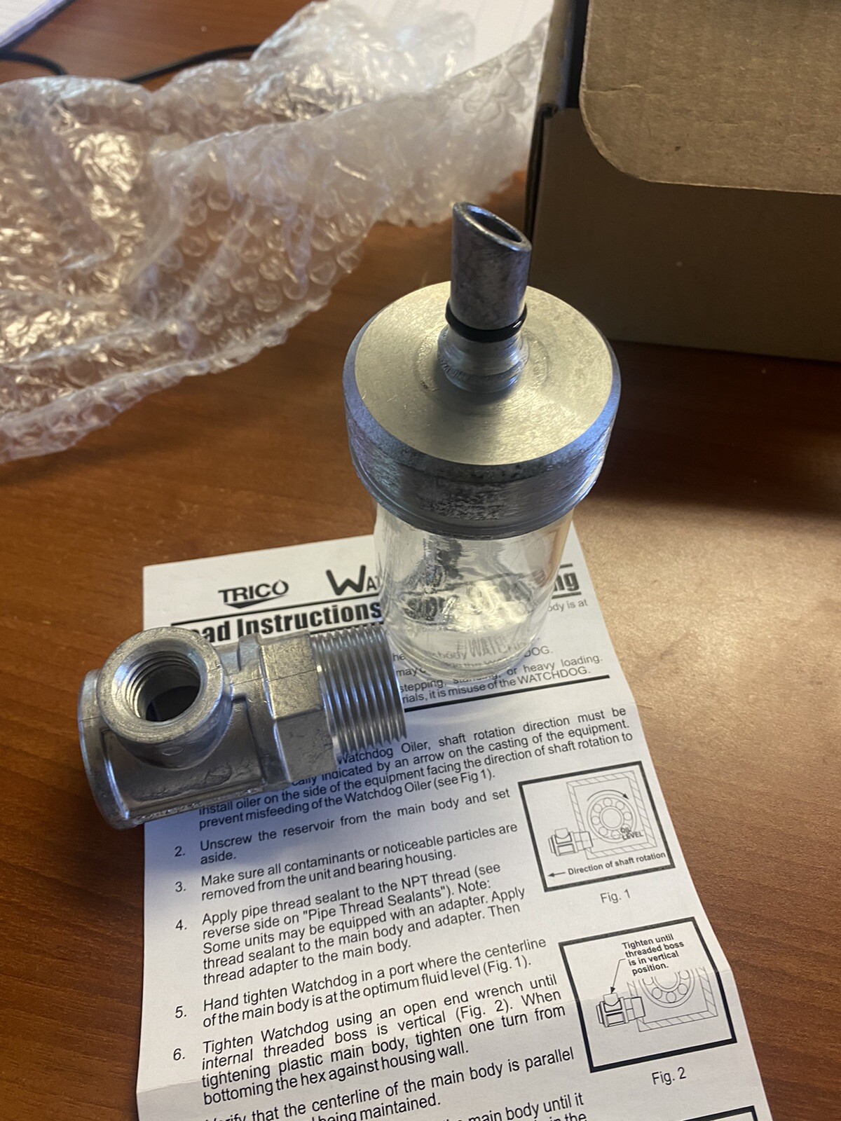 Trico Watchdog Oiler 4 Oz. 1” NPT Metal / Glass | eBay