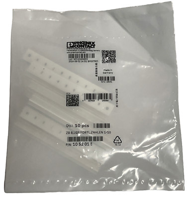 10 each Phoenix Contact 1052015:0001 Preprinted Terminal Marker Strips ...