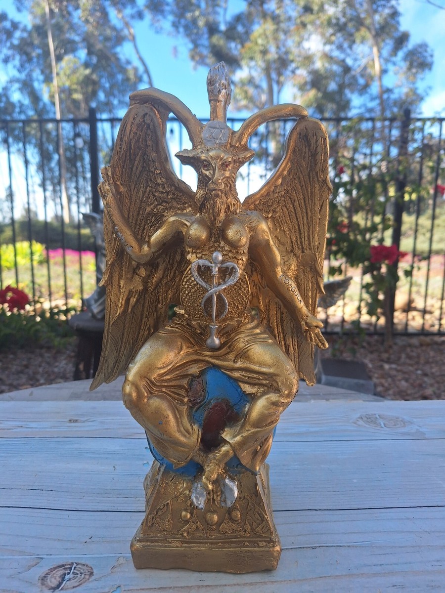 Large 15quot Tall Templar Sabbatic Goat Baphomet Satan Statue