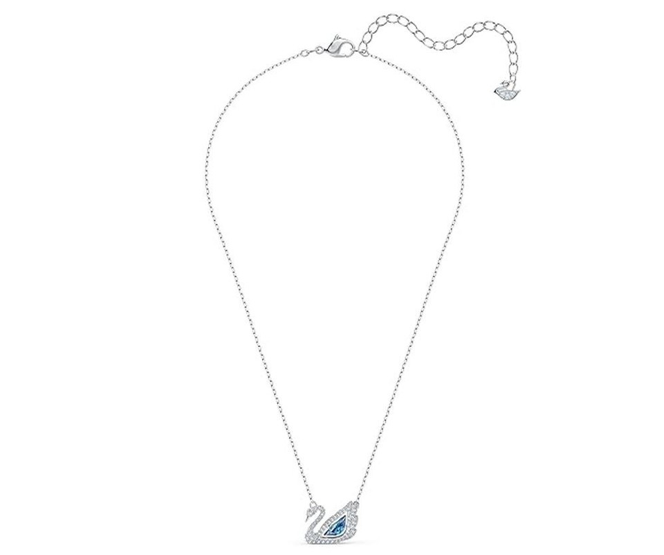 Swarovski Swan Necklace Swan, Blue, Rhodium Plated 5533397 | eBay
