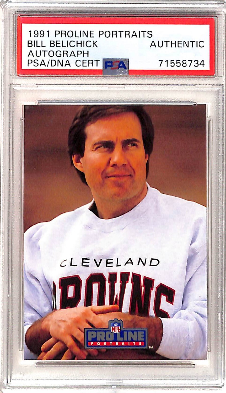 Bill Belichick 1991 Proline Portraits Signed Rookie Card Auto PSA/DNA ...