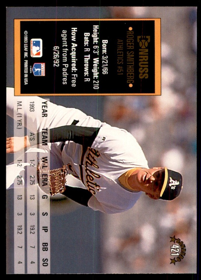 1994 Donruss Roger Smithberg Football Cards #421 | eBay