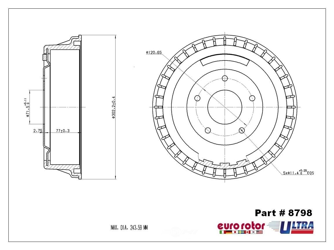 Brake Drum-Where Value and Performance Meet. Ultra 8798 for sale online ...