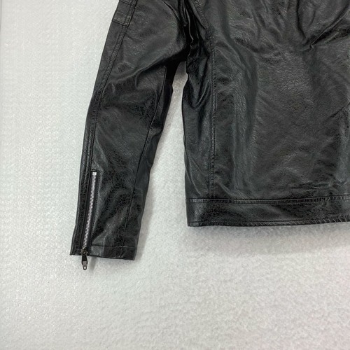 BO Katie Seth Mens Leather Full Zip Pocket Buckle Black Bomber Jacket ...