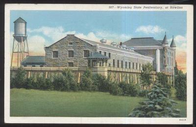 Postcard RAWLINGS Wyoming/WY State Prison Penitentiary Building view ...