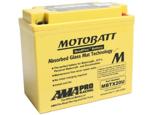 Battery Moto MotoBatt AGM MBTX20U 12V 21AH 310A YTX20HBS YTX20 YTX20L ...