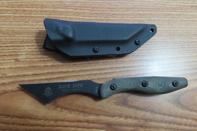 TOPS Knives Back Bite Fixed 4" 1095 Carbon Steel Blade Micarta Handle w ...