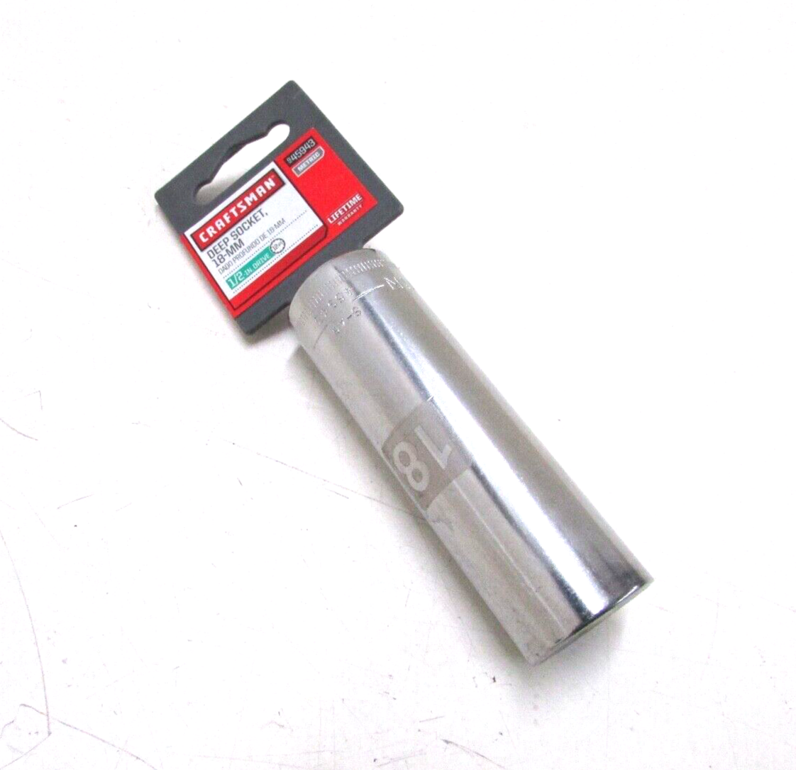 NEW! CRAFTSMAN 18mm EASY-TO-READ DEEP SOCKET, 1/2" DRIVE, 12-POINT ...