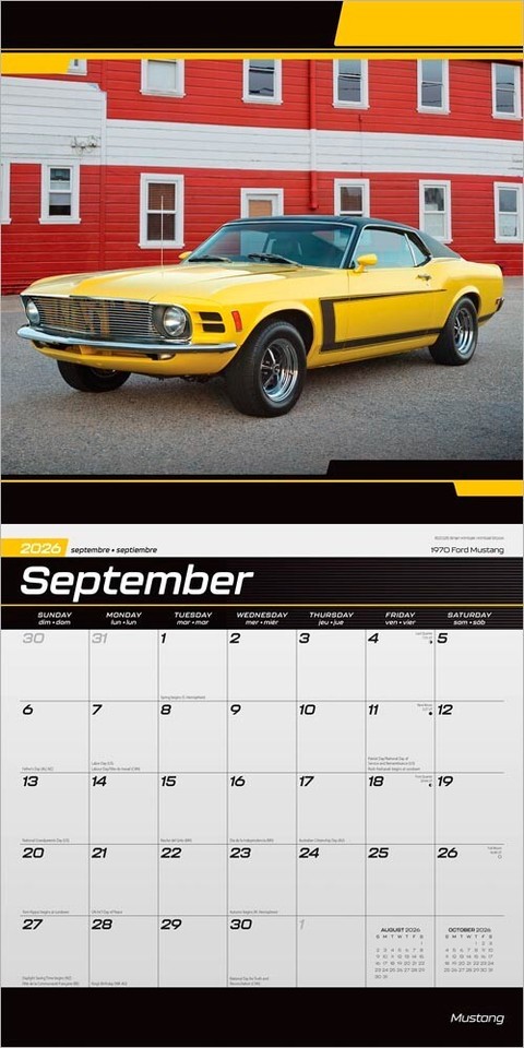 Ford Mustang OFFICIAL | 2026 12x24" Square Wall Calendar | Plastic-Free ...