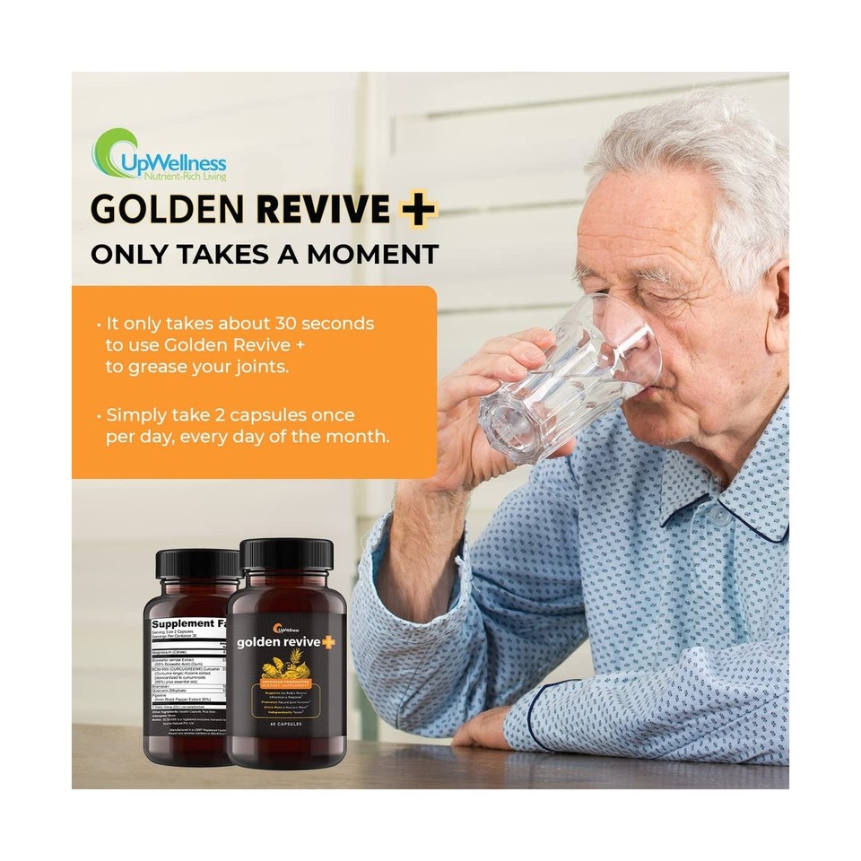 UpWellness Golden Revive + Joint Support with Quercetin, Magnesium, and ...