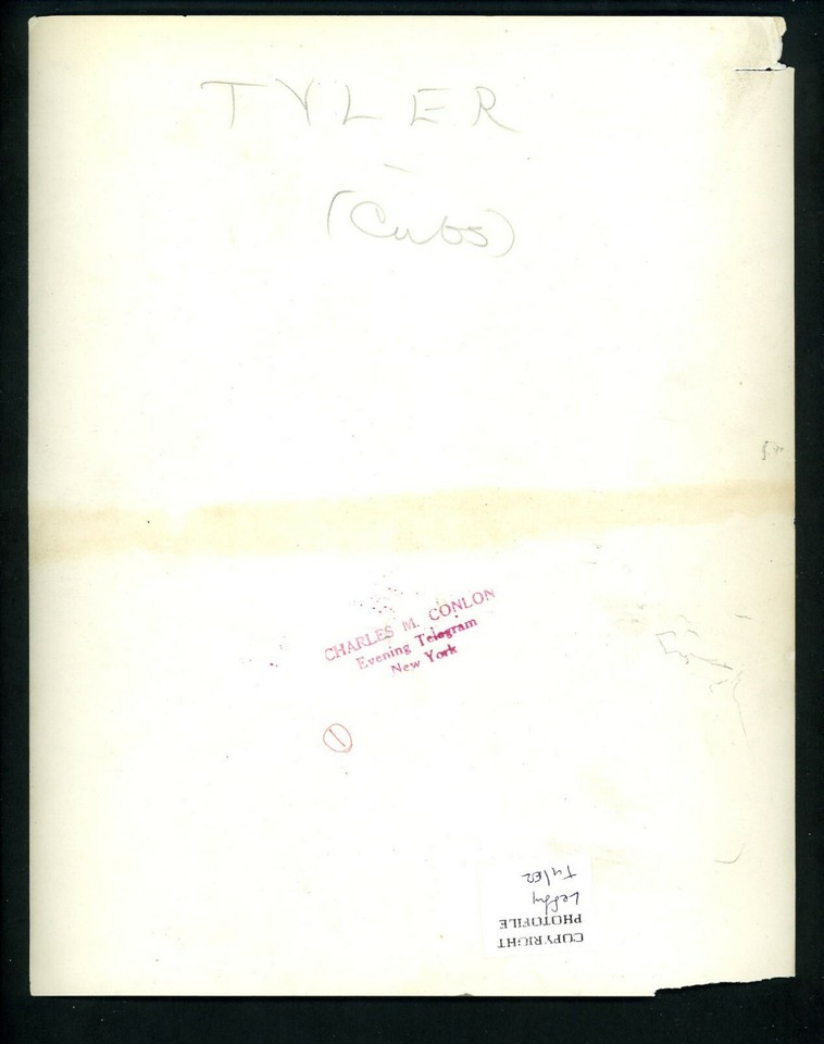 Lefty Tyler circa 1918 Charles Conlon Press Original Photo Chicago Cubs ...