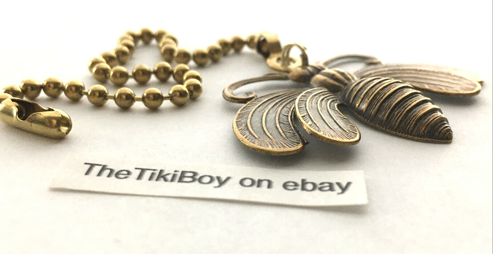 Small Bee Ceiling Fan Pull Chain Antiqued Brass Metal Ball Chain Light ...