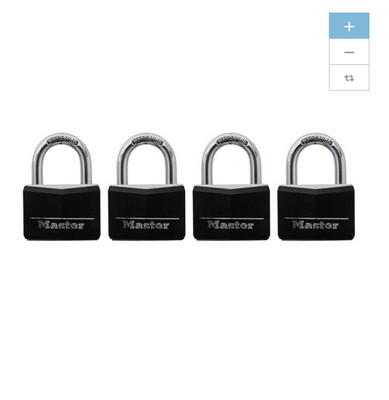 4 NEW Black Master Lock Padlock Security Key Keyed Locks Vintage ...