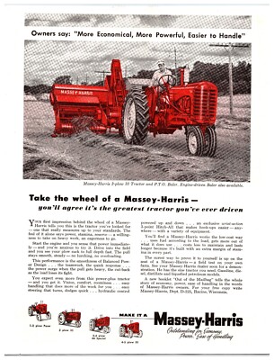 1955 Massey Harris 33 Tractor & Baler - Original Print Advertisement | eBay