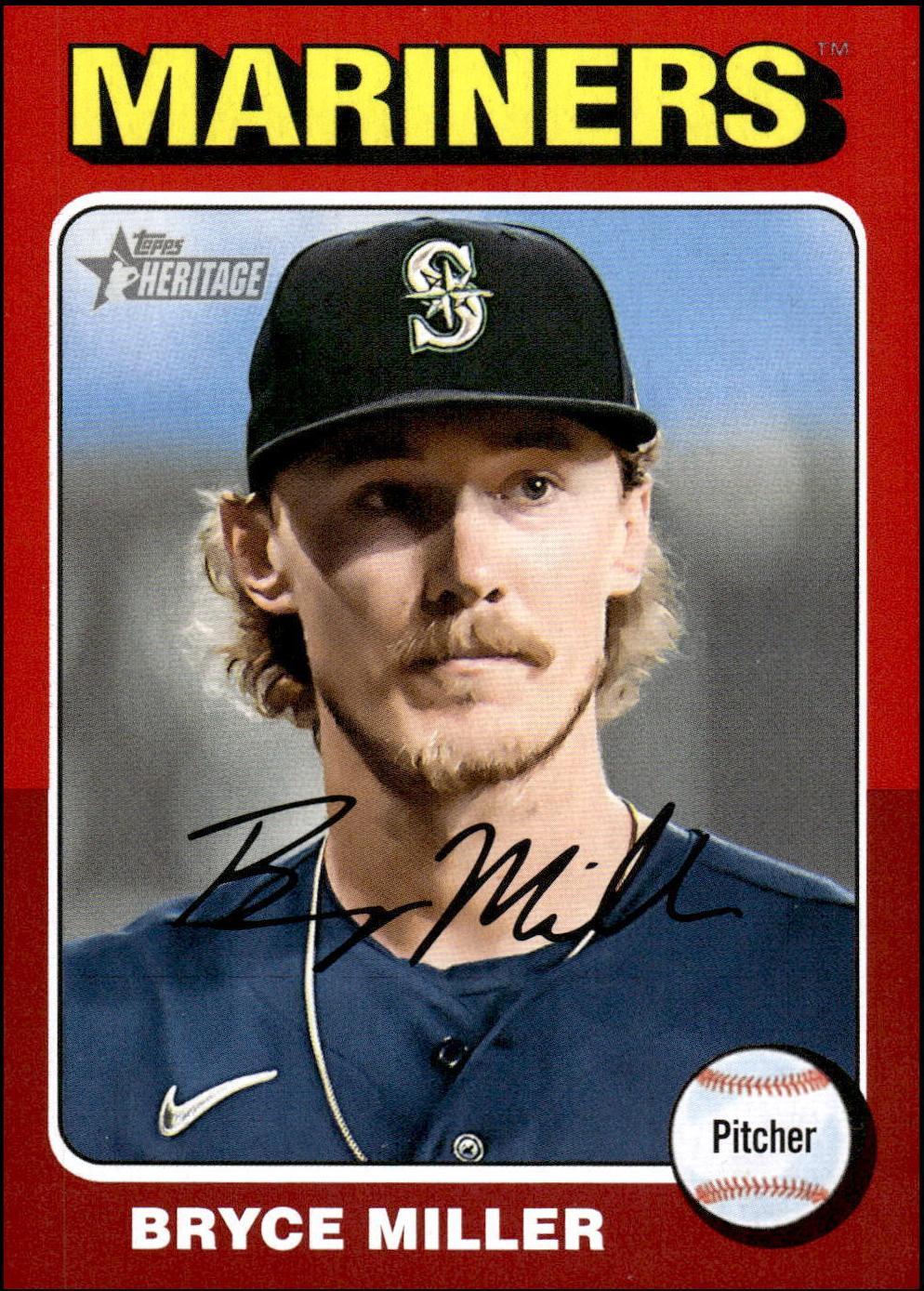 2024 Topps Heritage - Bryce Miller #299 Red Border "White Border" Above ...