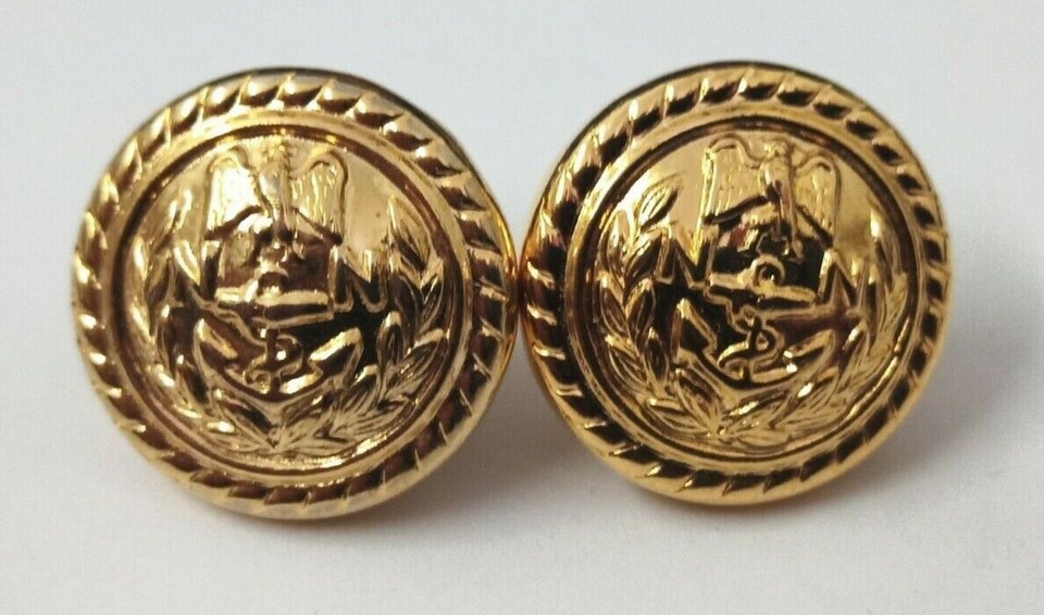 Nigerian Navy Style Buttons Naval Insignia Officers Ring Back 15mm X2 ...