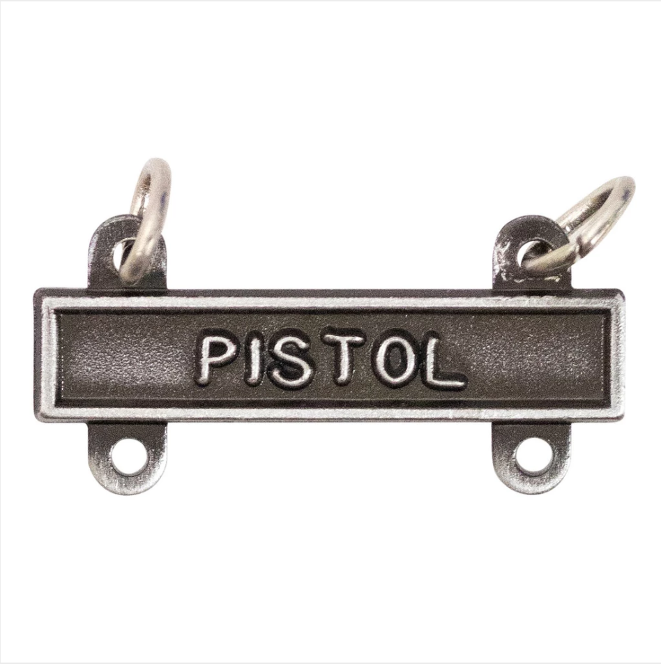 GENUINE U.S. ARMY QUALIFICATION BAR: PISTOL - SILVER OXIDIZED FINISH | eBay