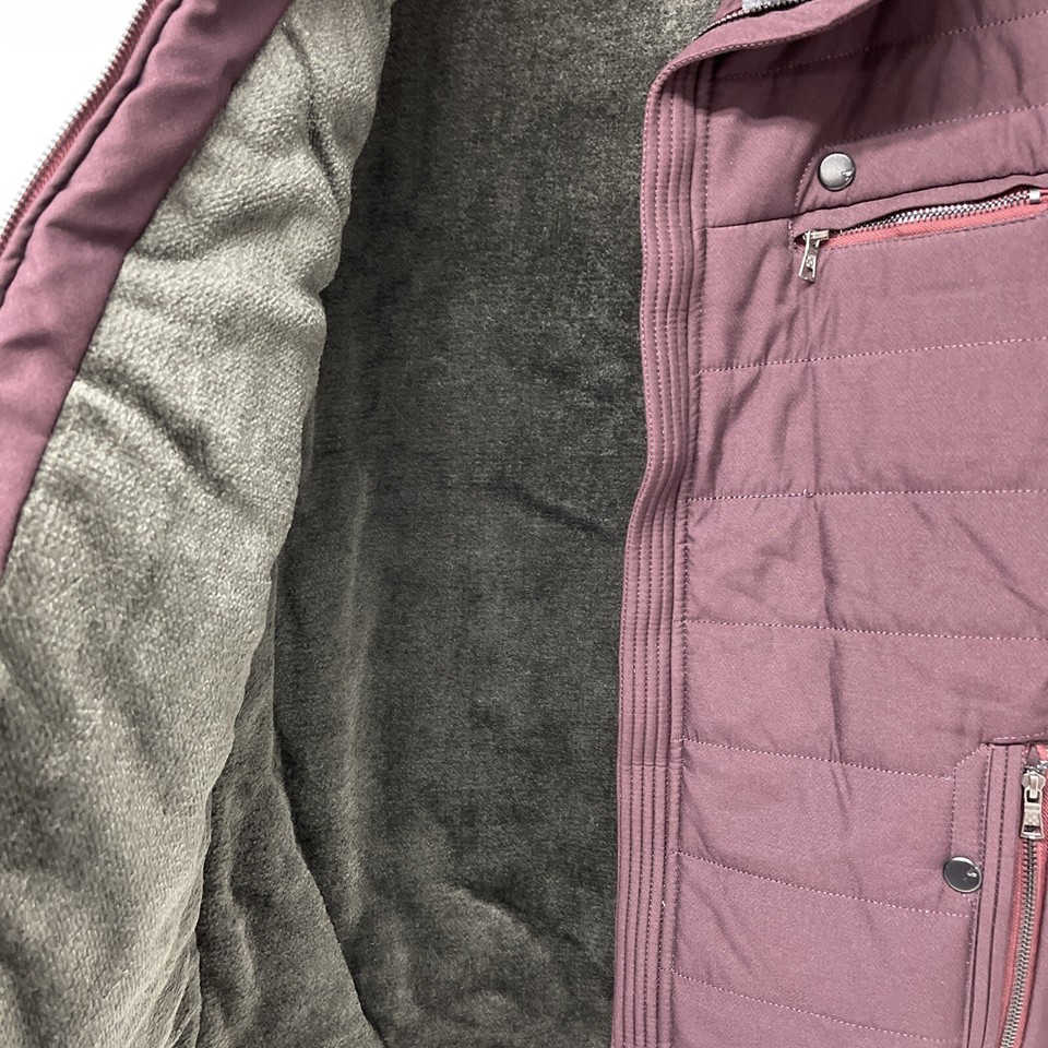 Men's Warm Lined Jacket Outerwear Warm Winter Jacket XXL Burgundy Poly ...