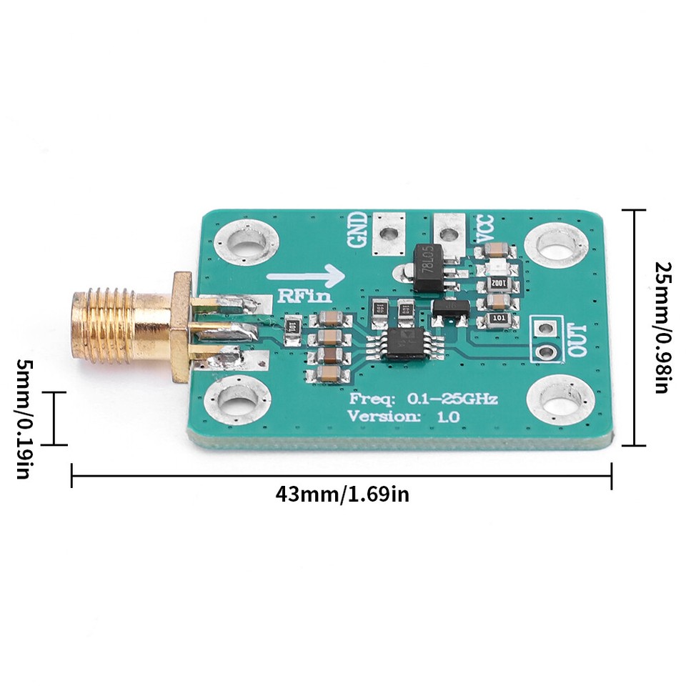 AD8313 RF Signal Power Meter 7-15V 0.1-2.5GHz RF Power Analyzer Board ...