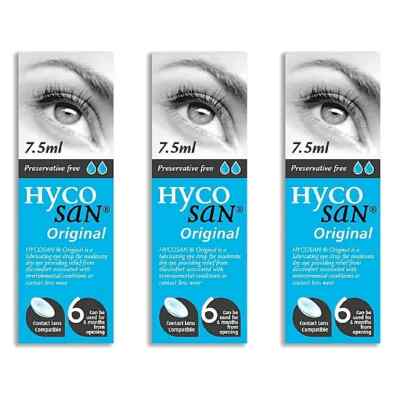 3 x Hycosan Original Preservative Free Lubricating Dry Eye Drops Triple ...