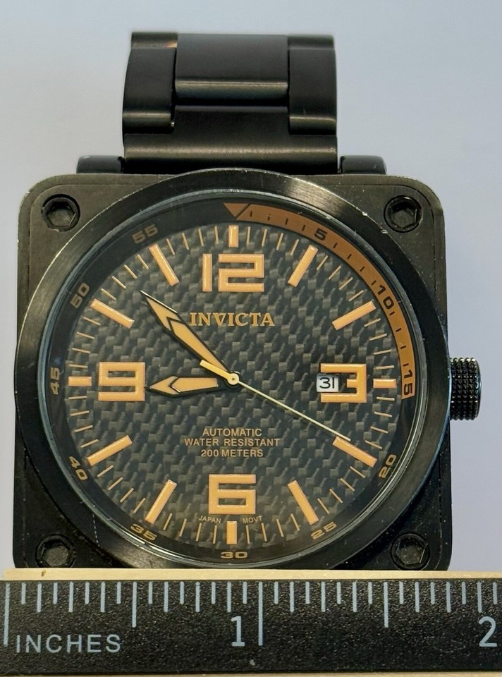 47mm Black Bracelet | Carbon Fiber Dial | Square Case CORDUBA Invicta ...