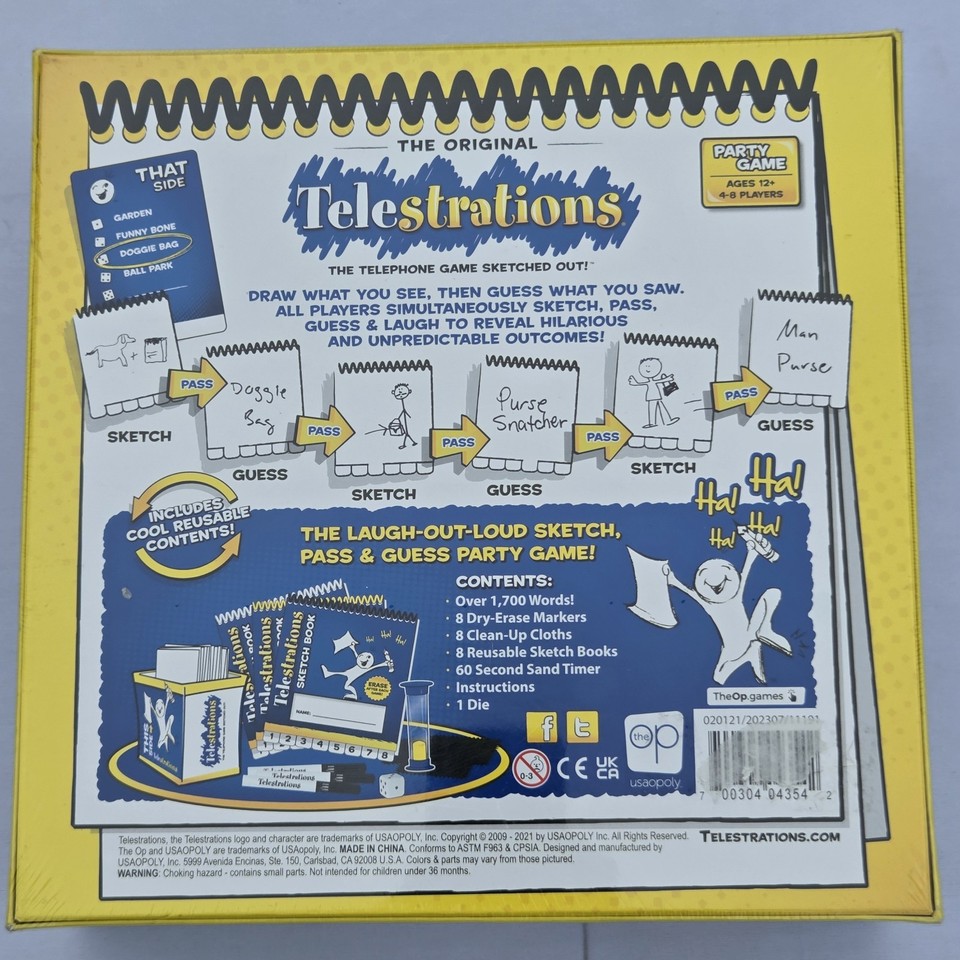 The Original Telestrations The Telephone Game Sketched Out USAopoly NEW ...