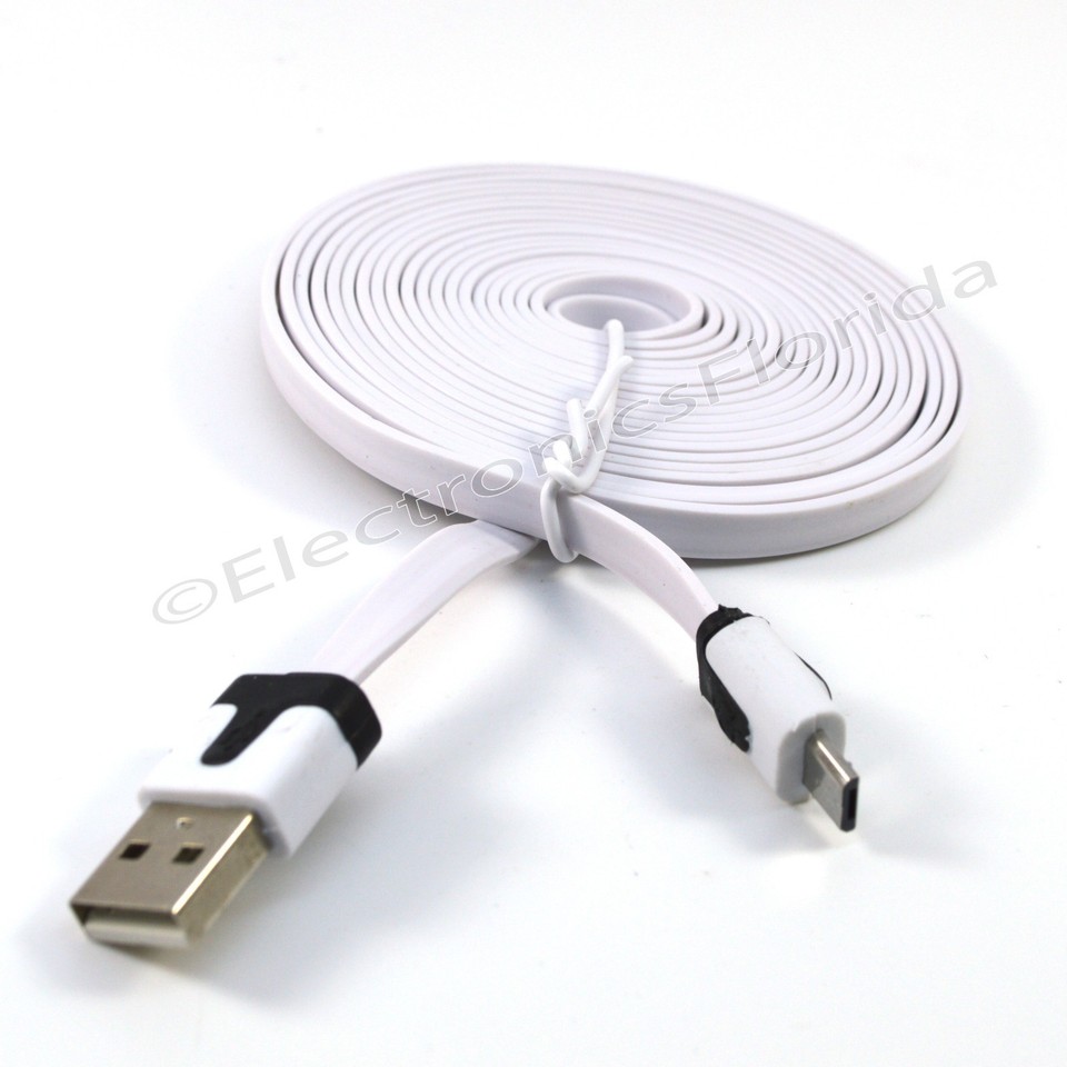 LOT Flat Regular Micro USB Data Sync Cable Cord 3,5,10FT for Android ...