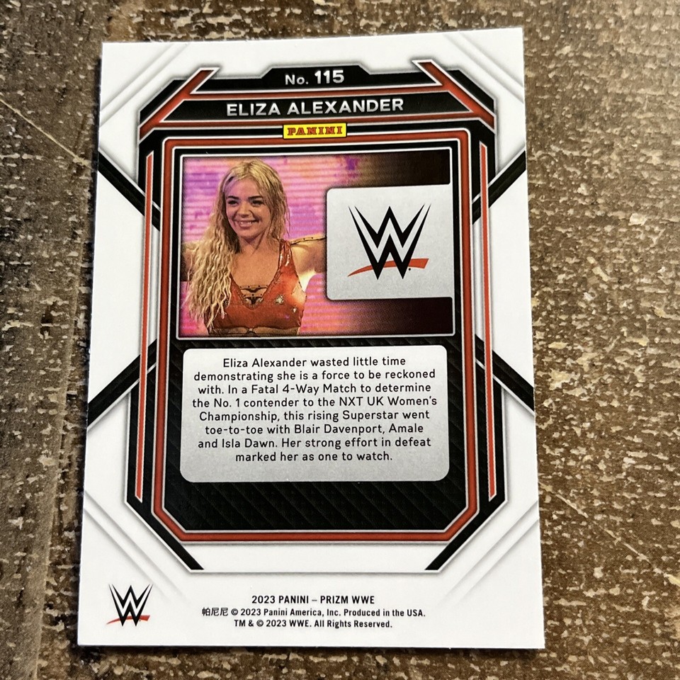 2023 Panini Prizm WWE #115 ELIZA ALEXANDER NXT Rookie Card RC Base ...